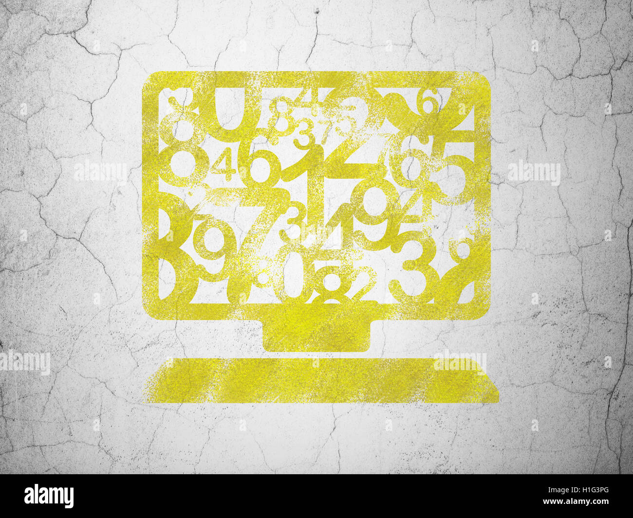 Education concept: Computer Pc on wall background Stock Photo - Alamy