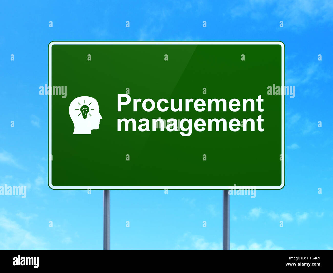 Finance concept: Procurement Management and Head With Light Bulb on ...