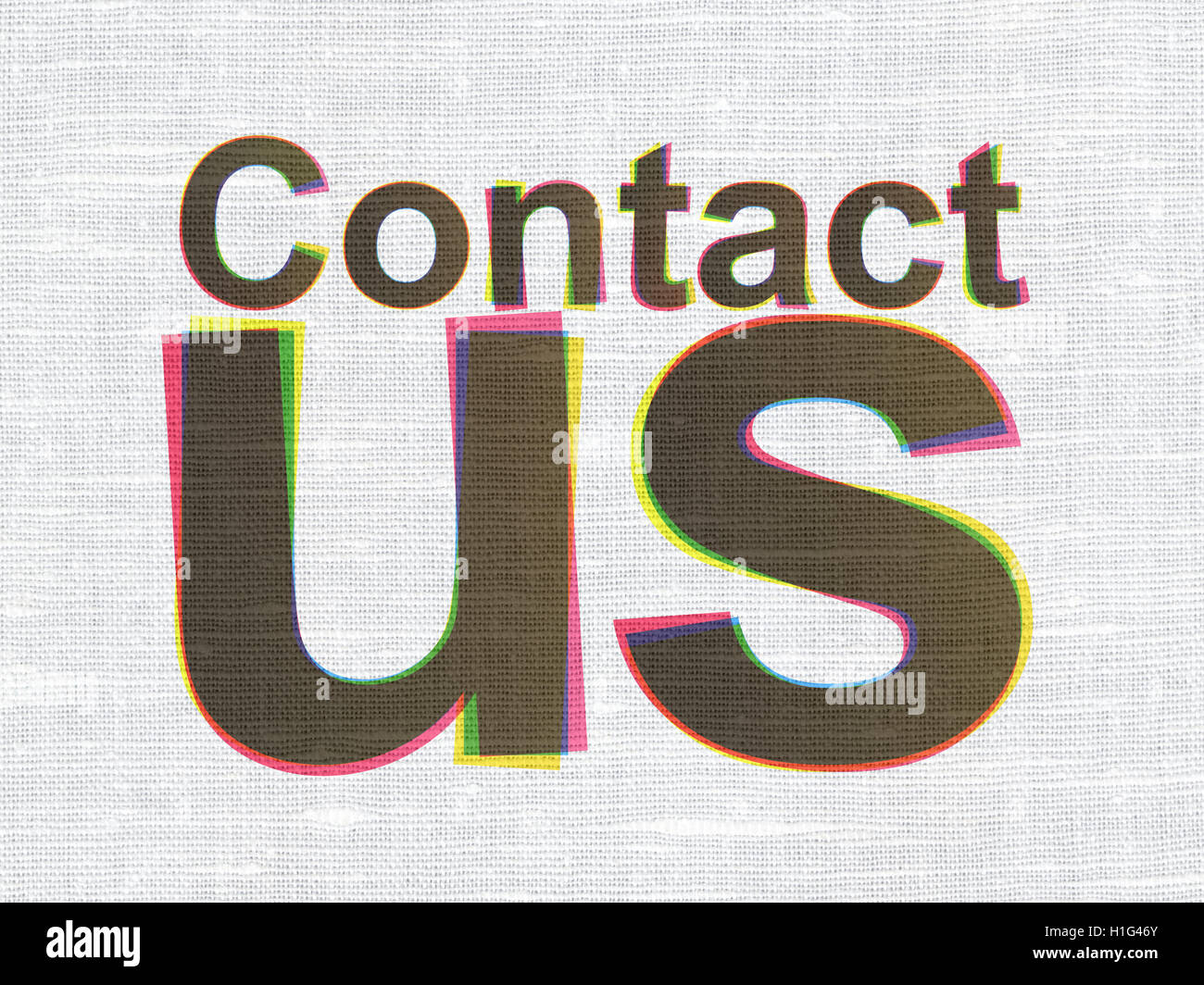 Advertising concept: Contact Us on fabric texture background Stock ...