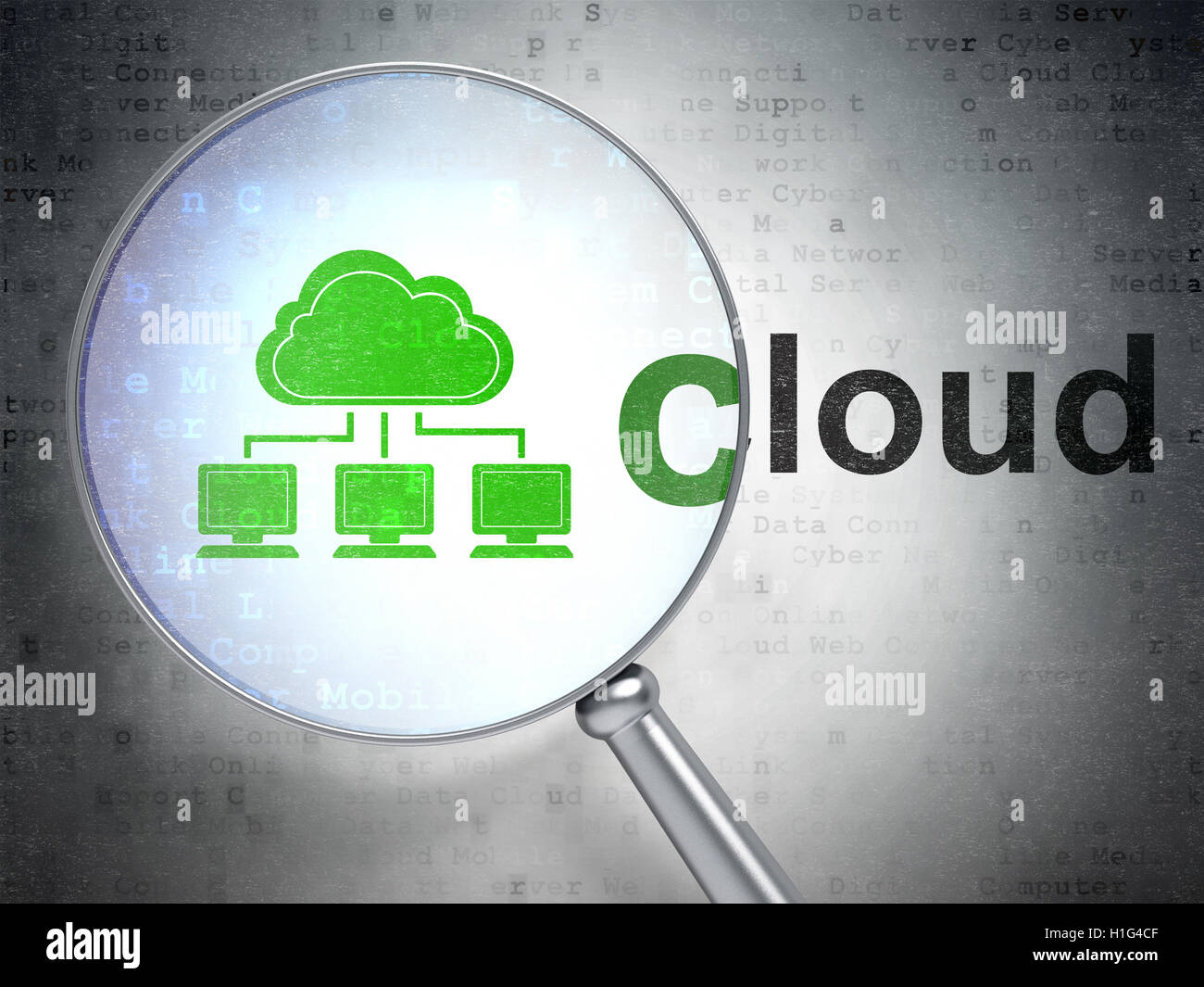 Cloud networking concept: Cloud Network and Cloud with optical glass ...
