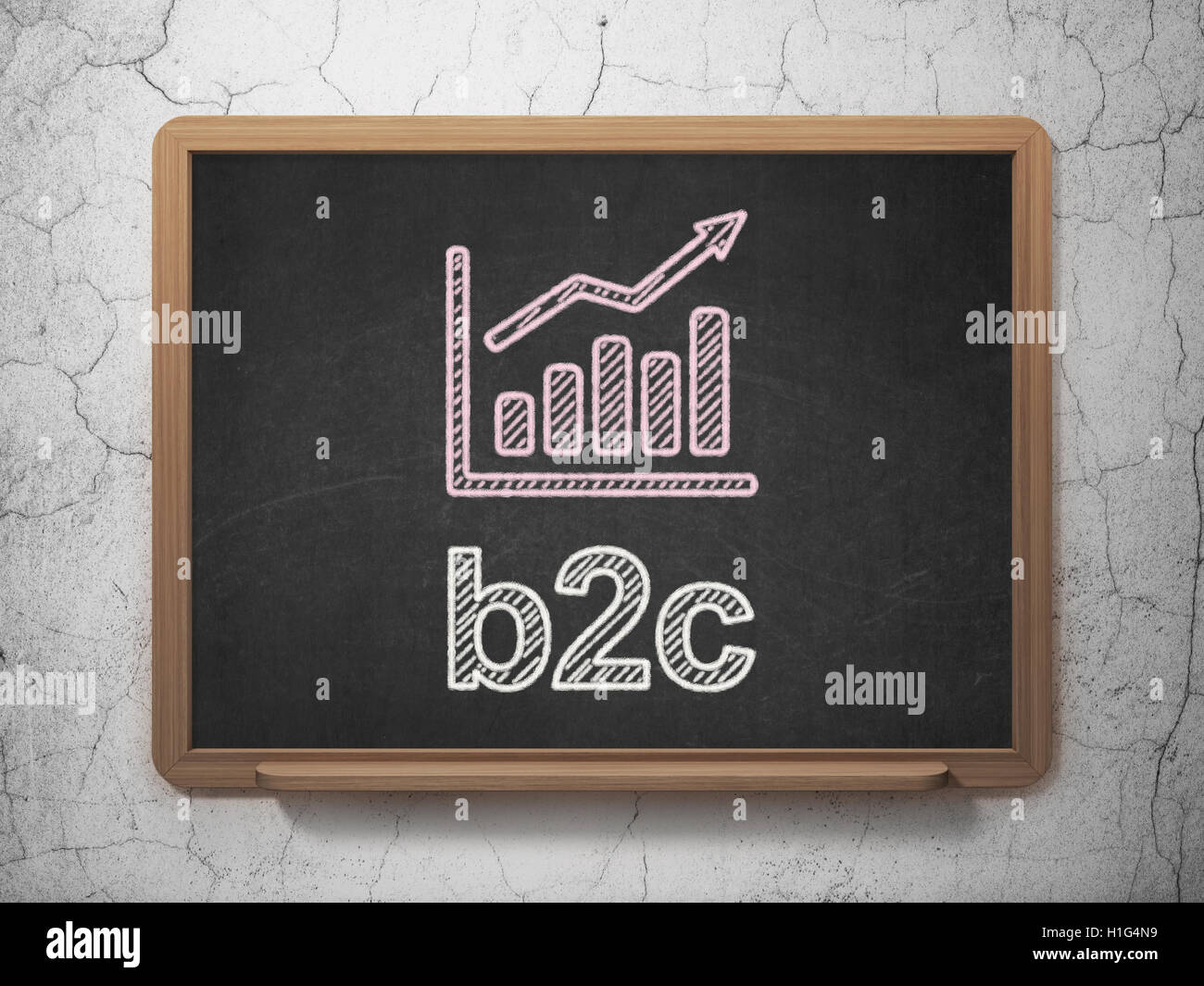Business concept: Growth Graph and B2c on chalkboard background Stock ...