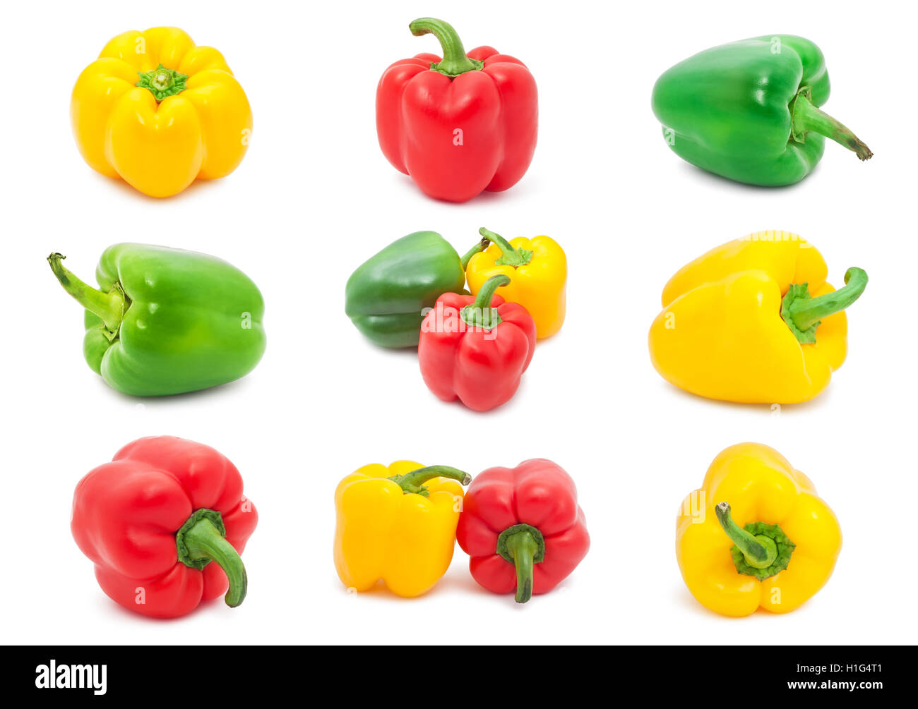 Set red bell peppers Cut Out Stock Images & Pictures - Alamy