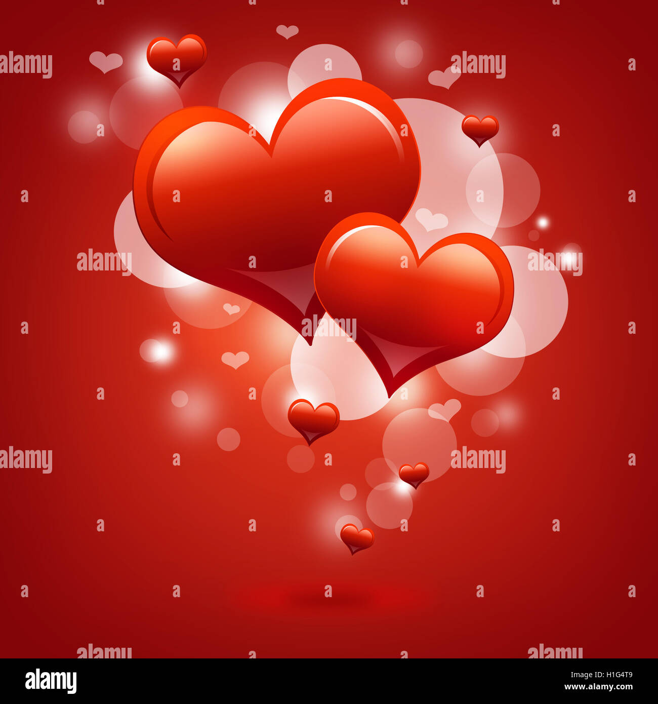 Two red hearts. Abstract background Stock Photo - Alamy