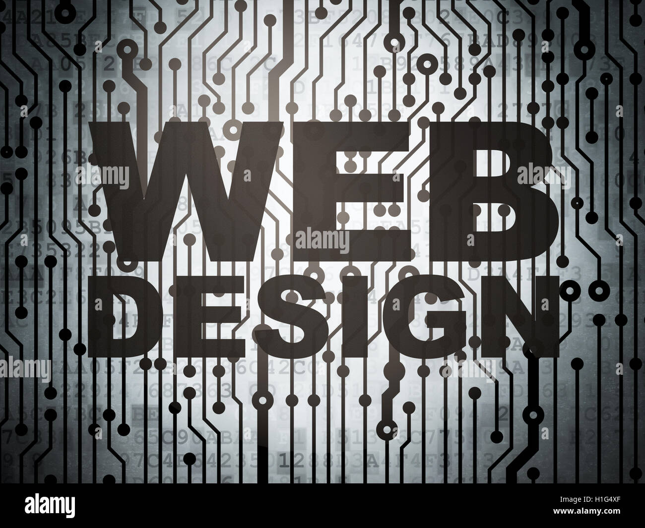 Web development concept: circuit board with Web Design Stock Photo - Alamy