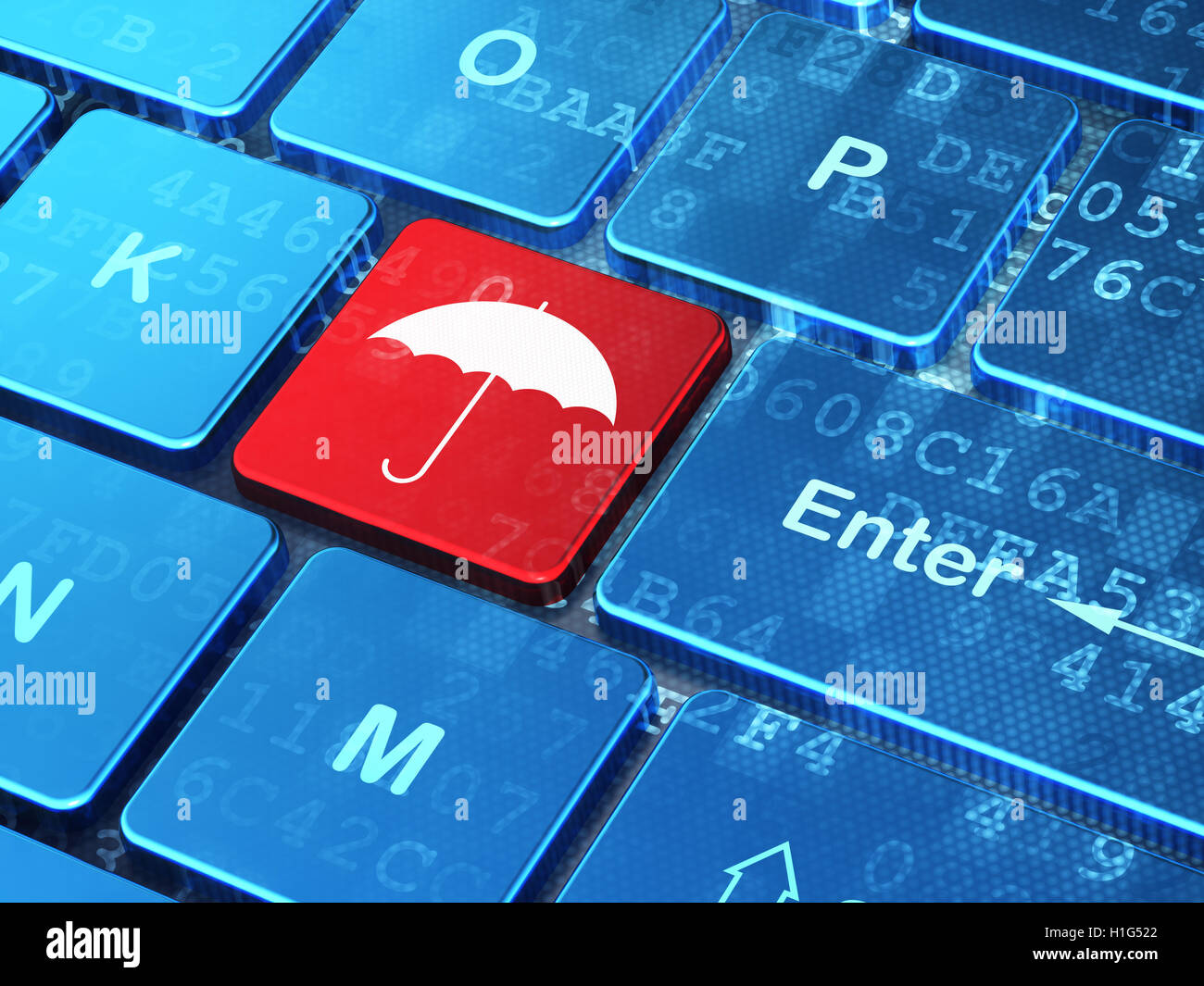 Security concept: Umbrella on computer keyboard background Stock Photo ...