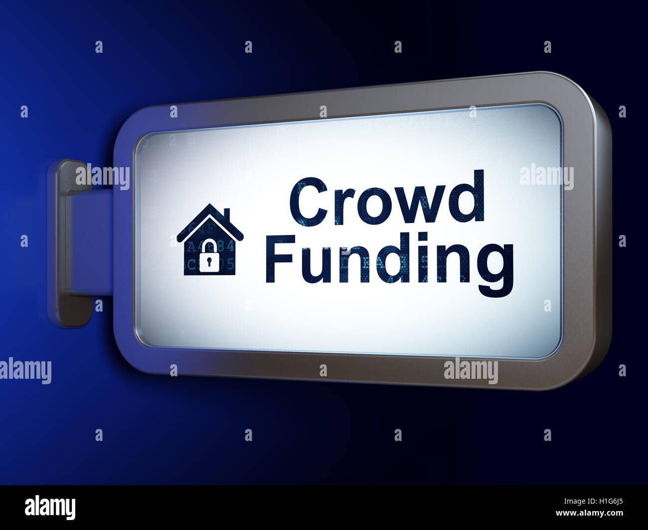 Finance concept: Crowd Funding and Home on billboard background Stock ...