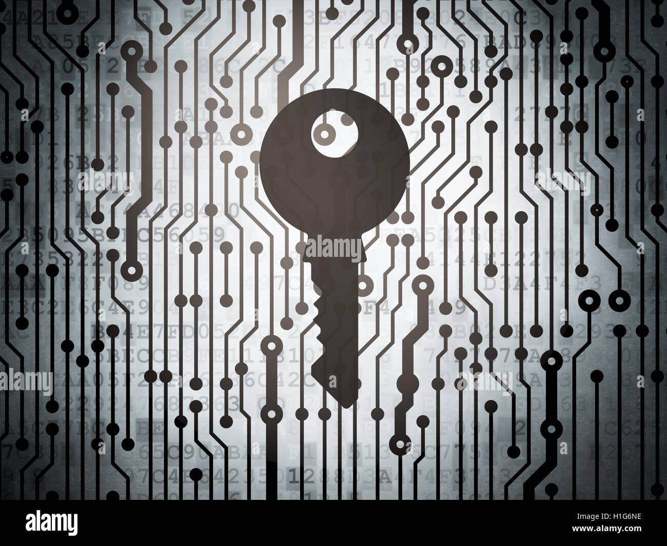 Safety concept: circuit board with Key Stock Photo - Alamy