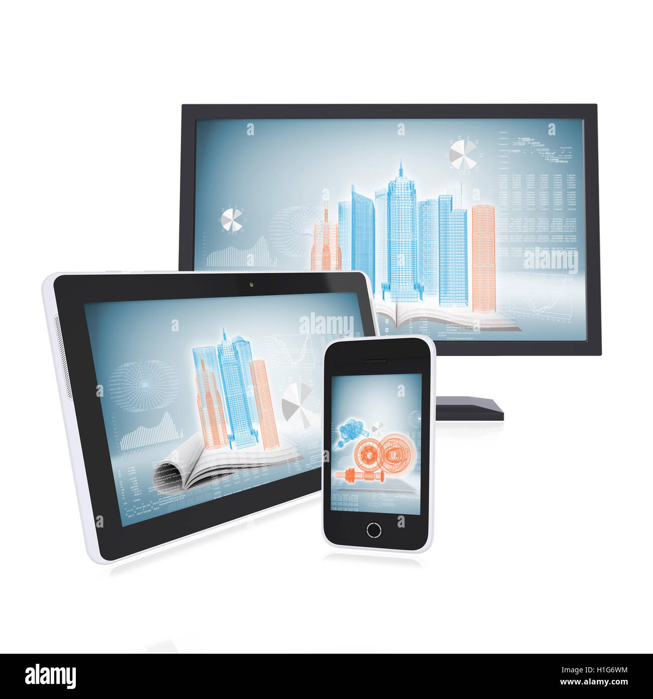 Computer monitor graph gear hi-res stock photography and images - Alamy