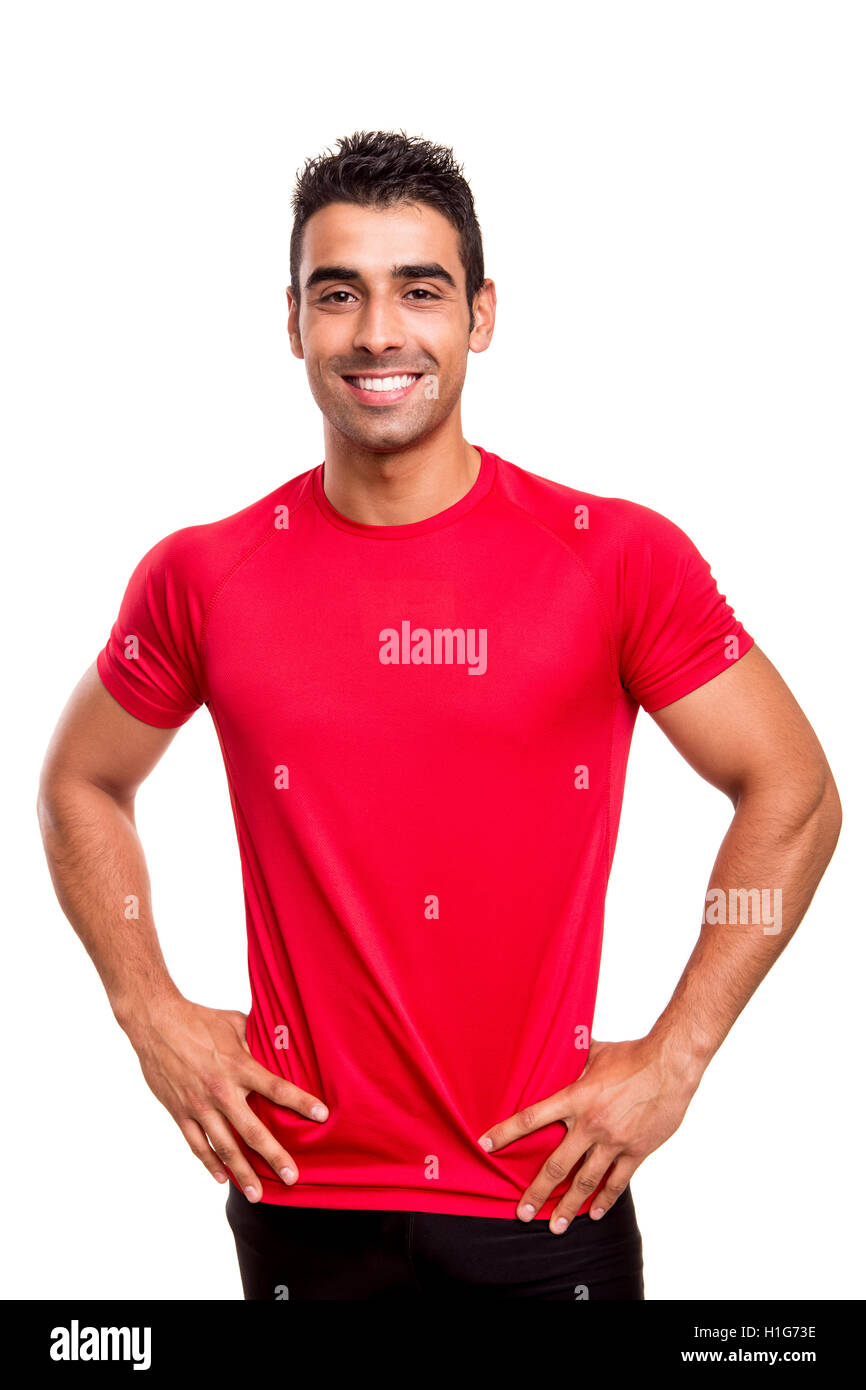 Smiling man posing Stock Photo - Alamy
