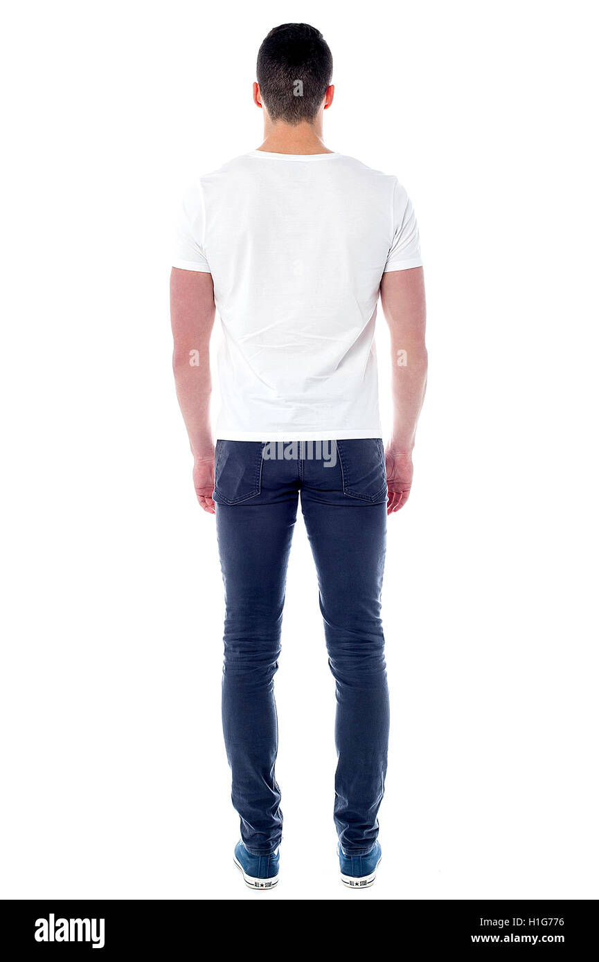 Back pose of young man Stock Photo - Alamy