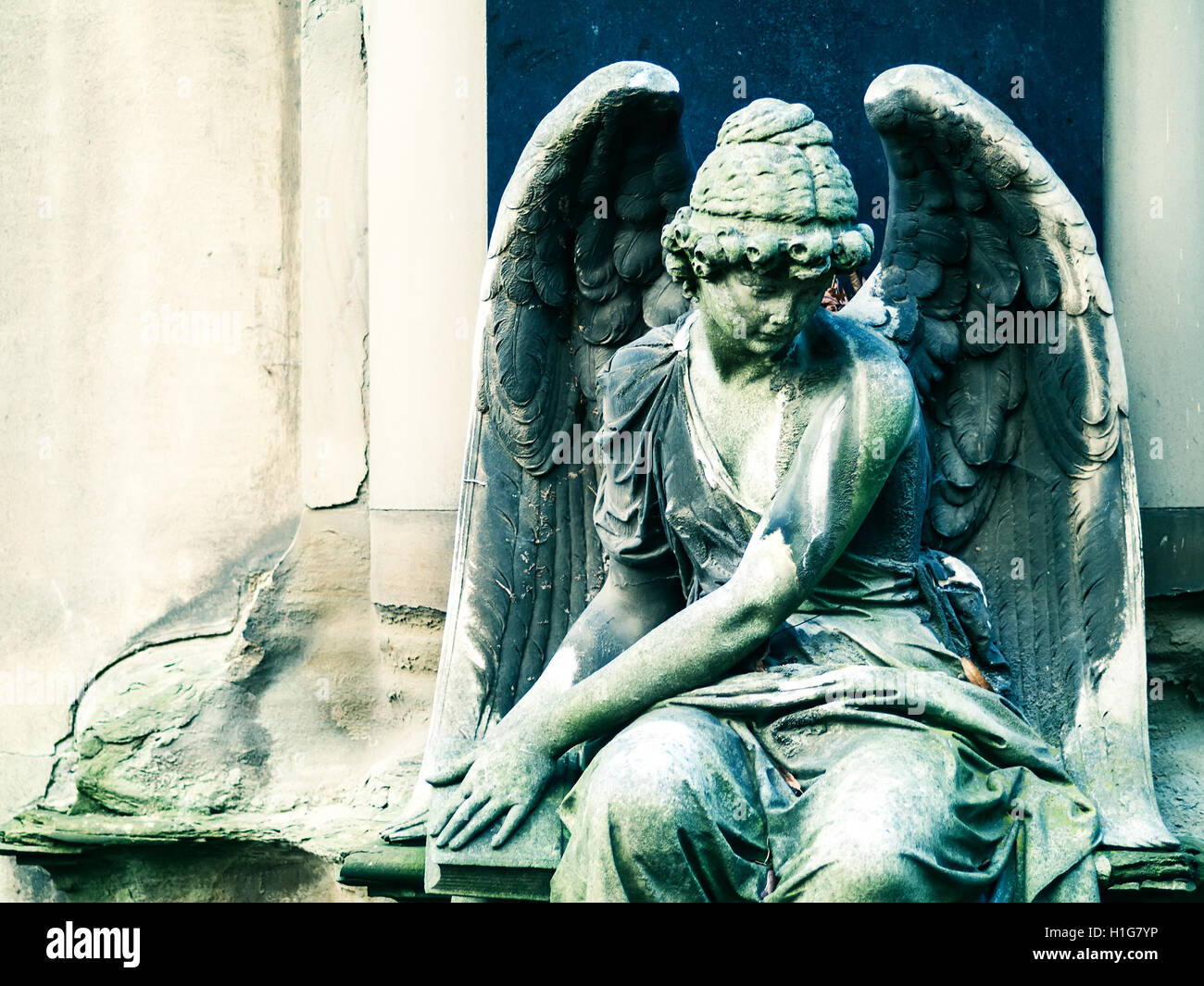 Angel statue on Cemetery in Europe Stock Photo - Alamy