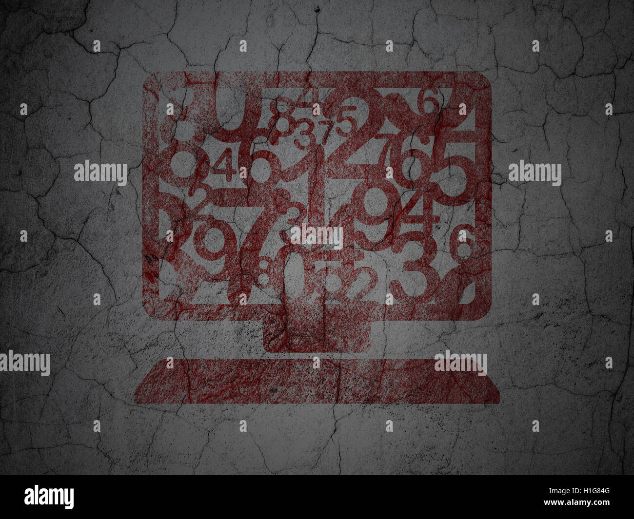 Education concept: Computer Pc on grunge wall background Stock Photo ...