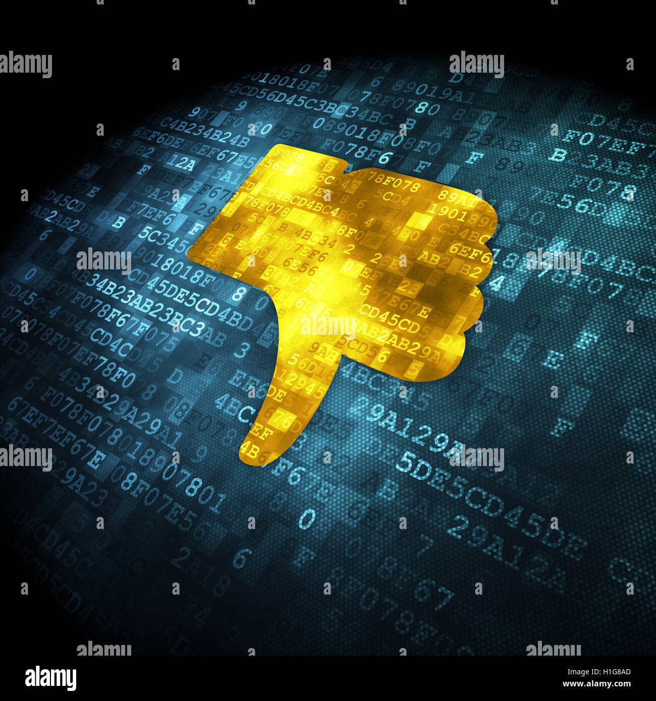 Social media concept: Thumb Down on digital background Stock Photo - Alamy