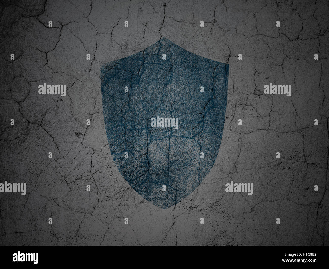 Safety concept: Shield on grunge wall background Stock Photo - Alamy