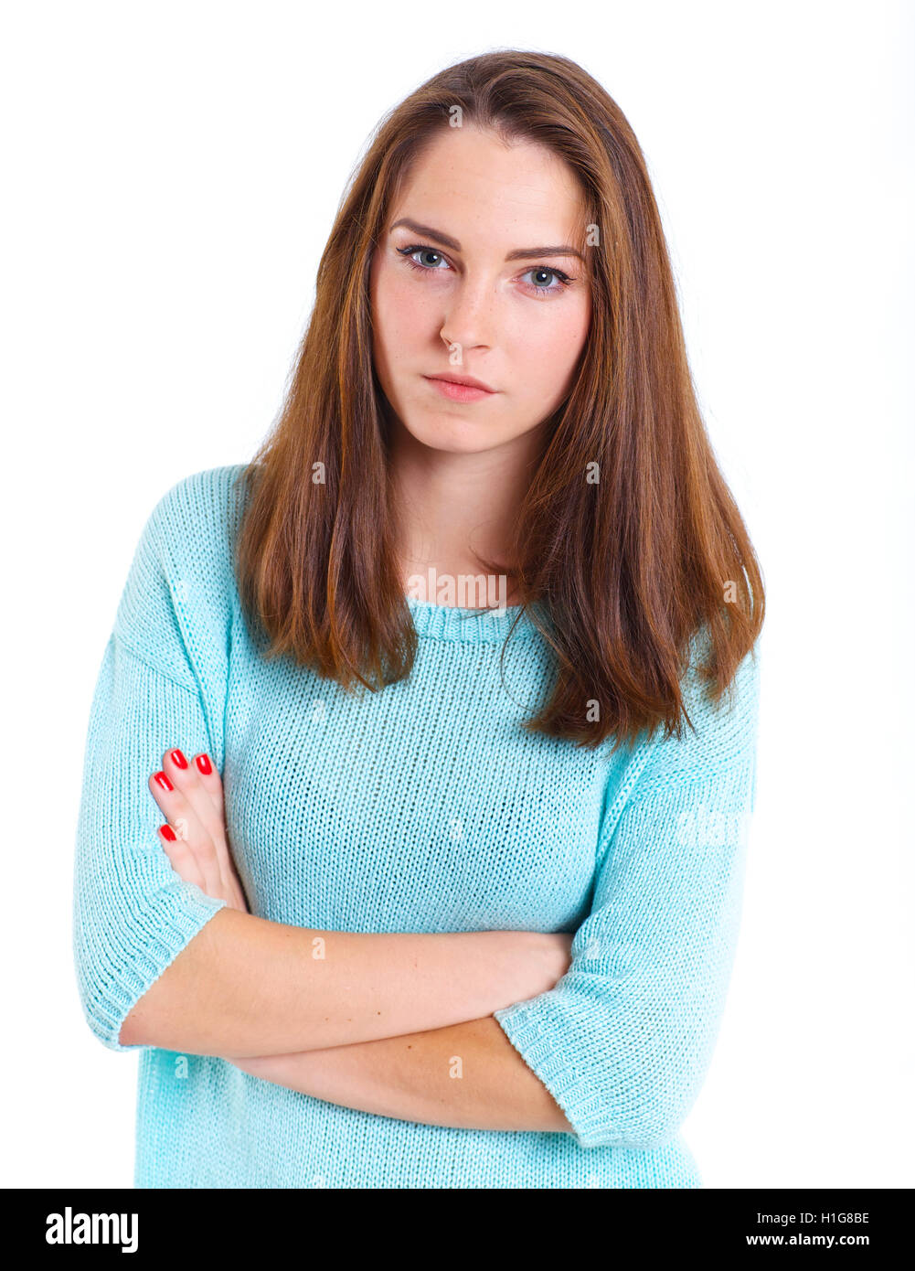 Teenage girl in studio Stock Photo - Alamy