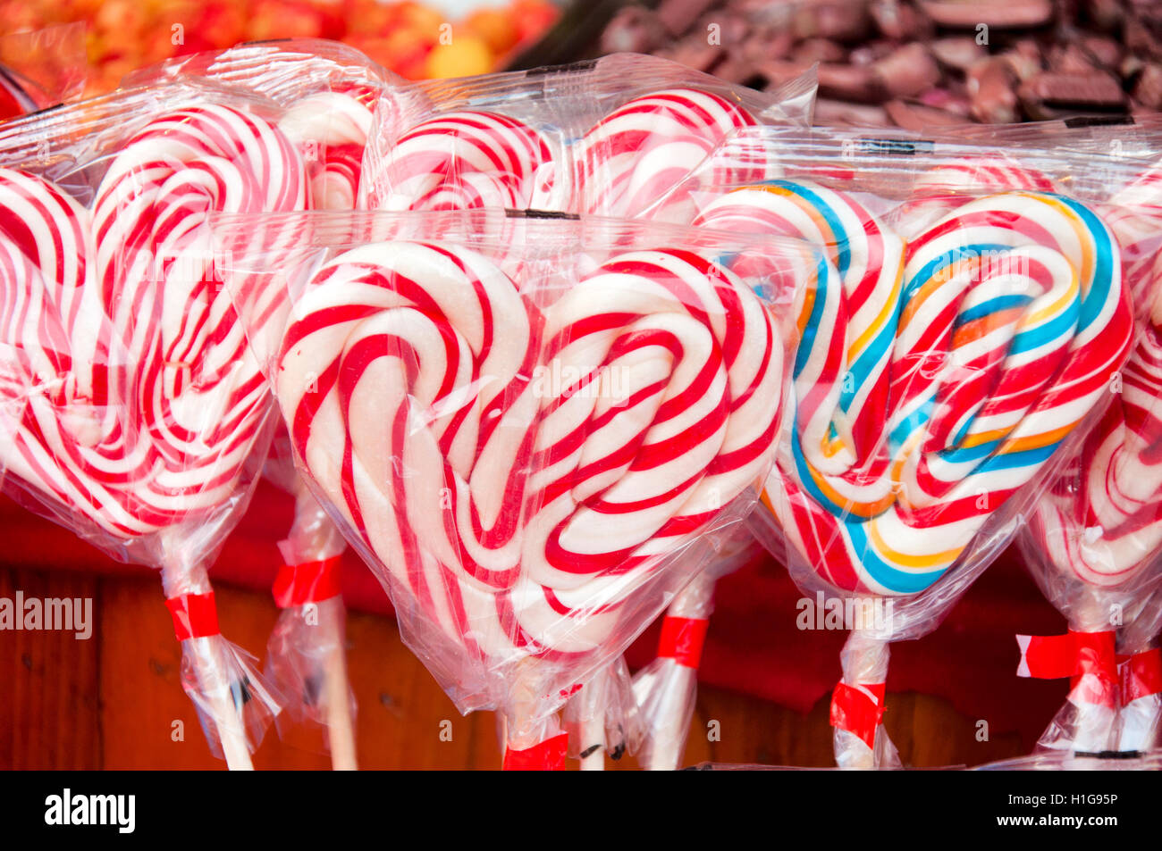 Red and white lolly pops Stock Photo - Alamy