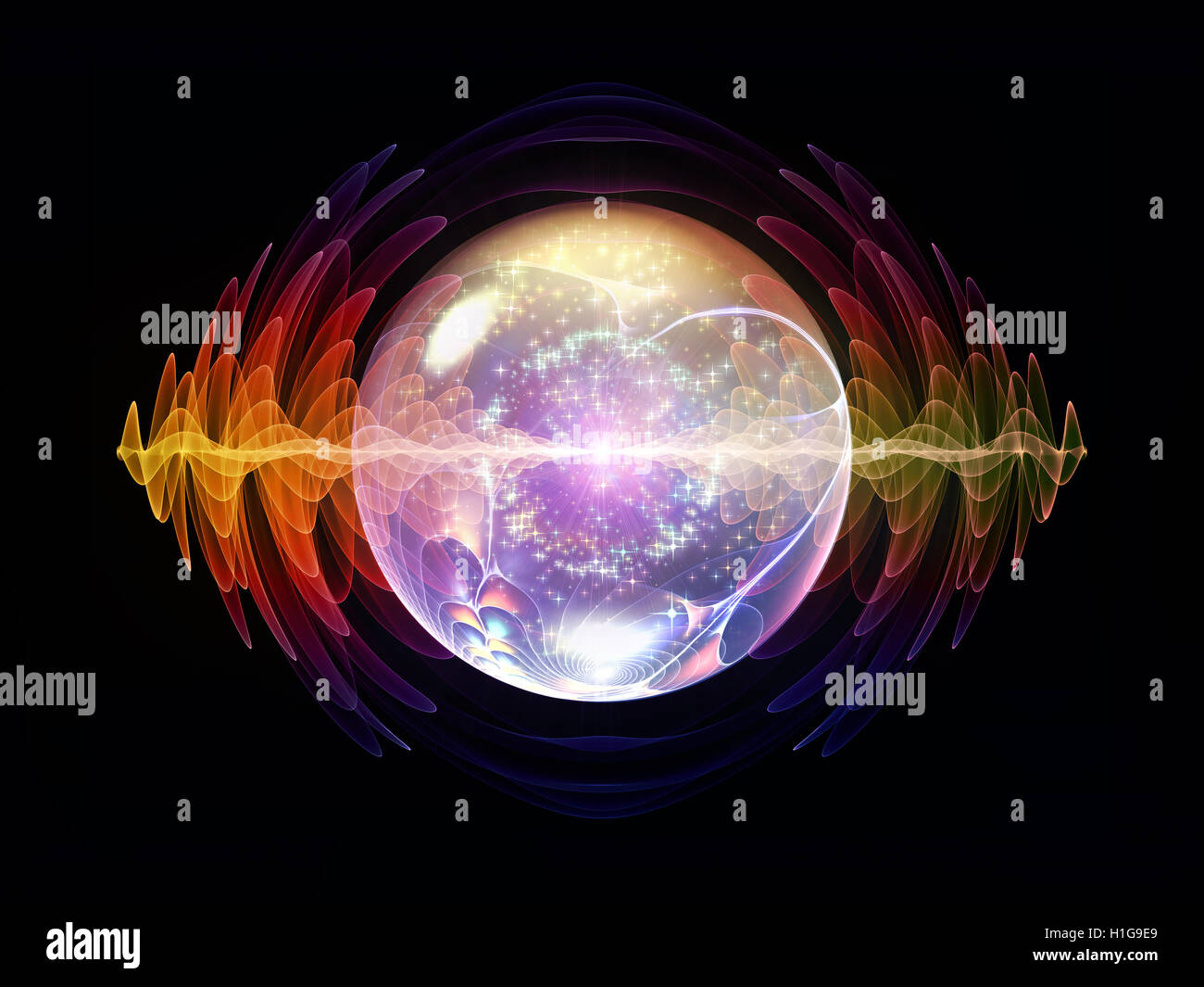 Virtual Wave Particle Stock Photo - Alamy