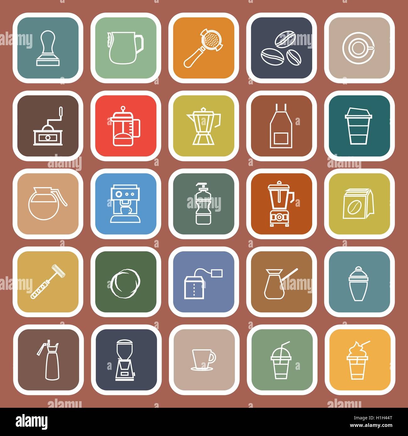 Barista line flat icon on brown background, stock vector Stock Vector ...
