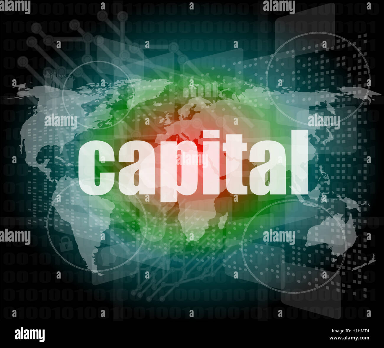 touch screen interface with capital word Stock Photo - Alamy