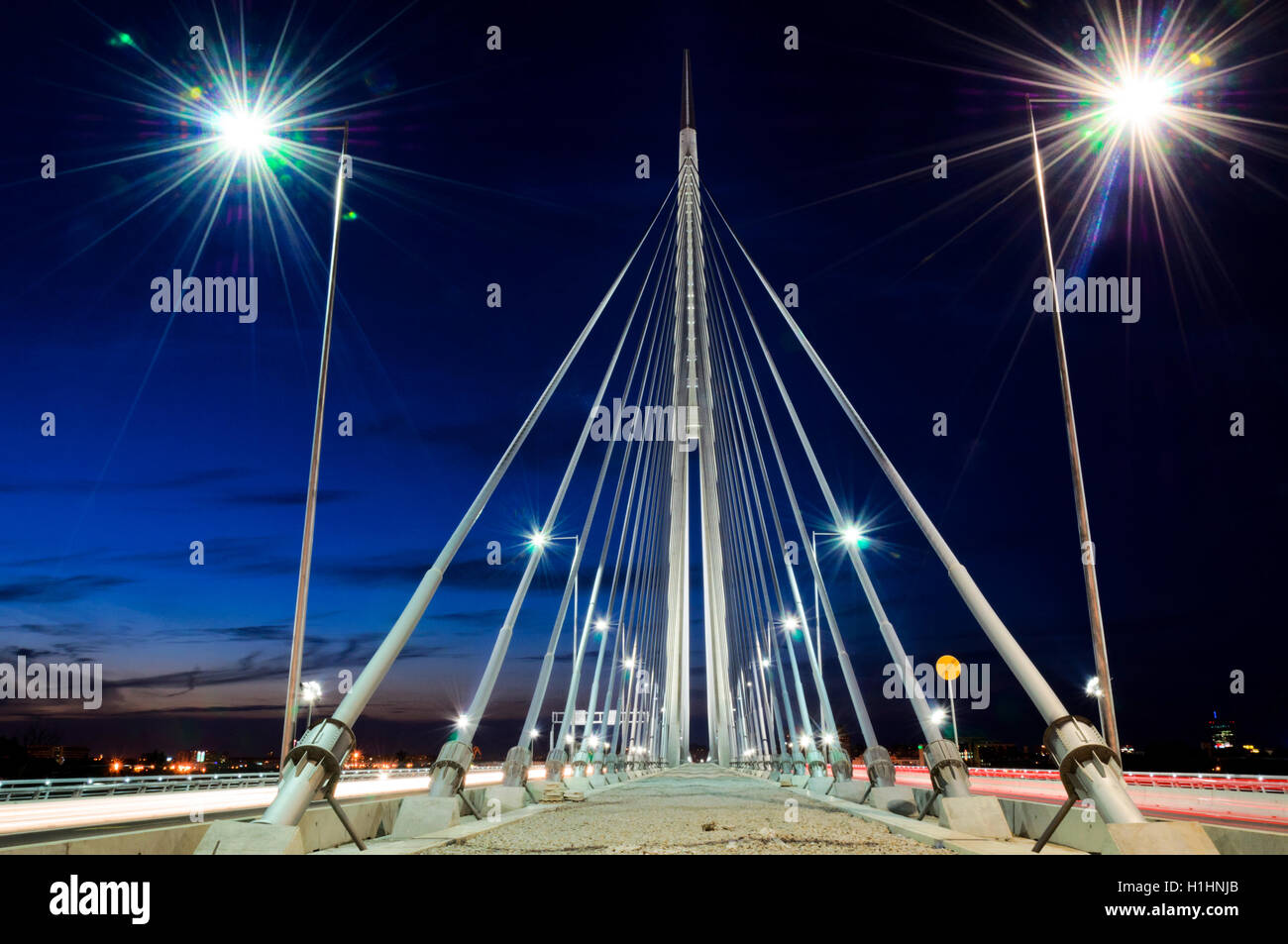 Bridge at night Stock Photo - Alamy