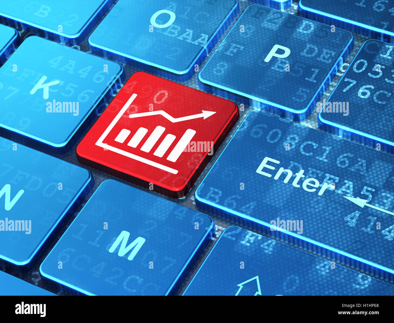 Business concept: Growth Graph on computer keyboard background Stock Photo - Alamy