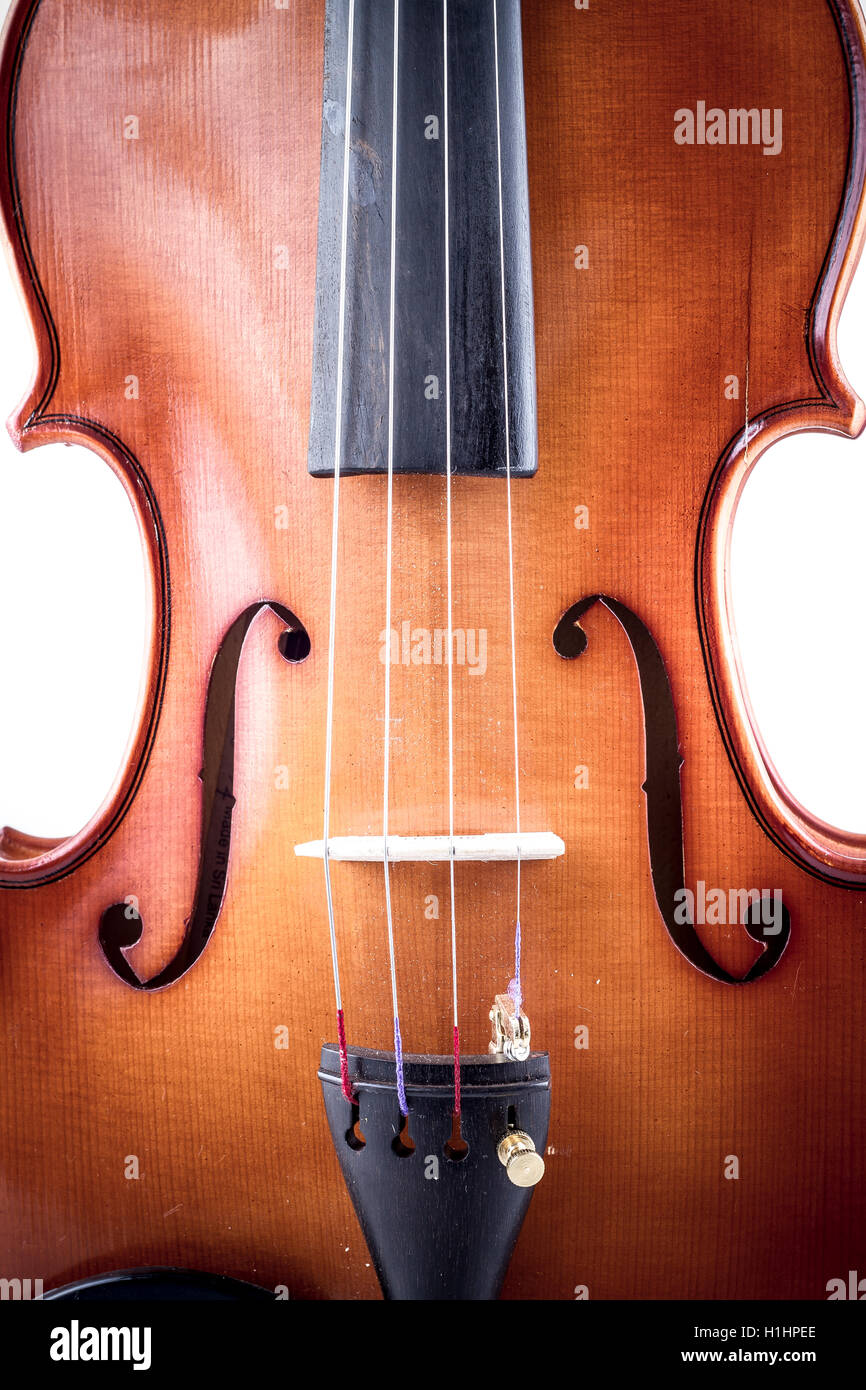 Musician, Violin front view isolated on white, vintage Stock Photo - Alamy