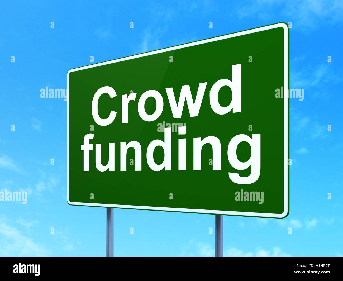 Finance concept: Crowd Funding on road sign background Stock Photo - Alamy