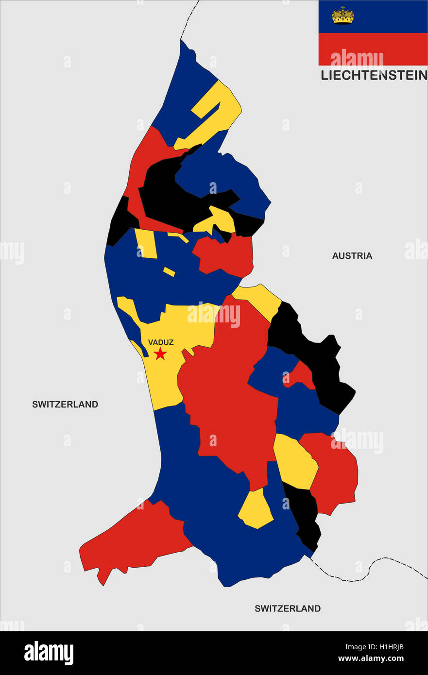 Liechtenstein map hi-res stock photography and images - Alamy