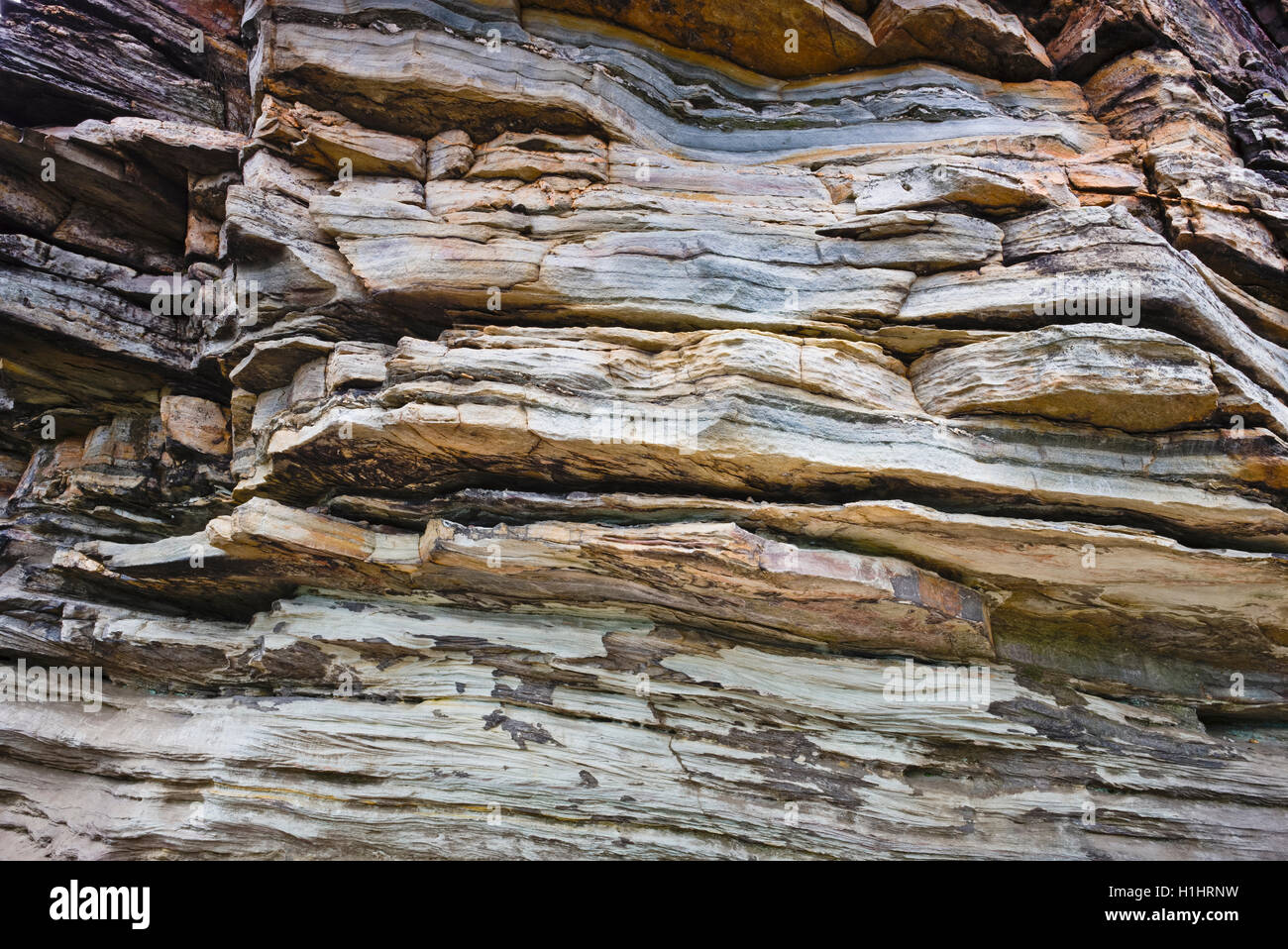Layers of metamorphic quartzite rock at the Big Pinnacle in Pilot ...