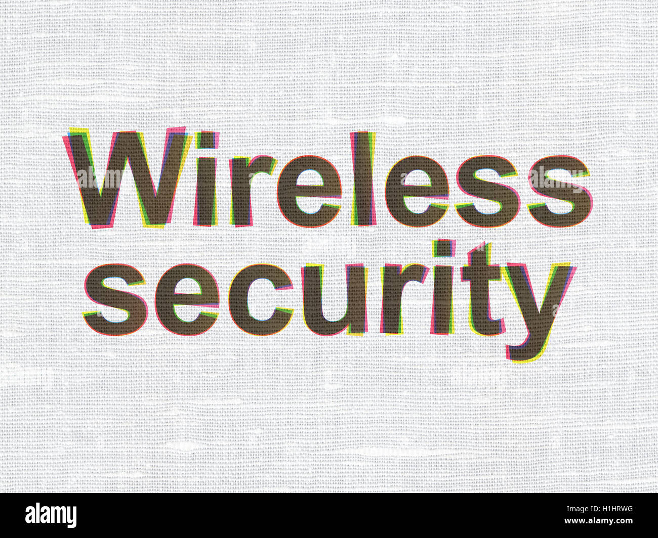 Protection Concept Wireless Security On Fabric Texture Background
