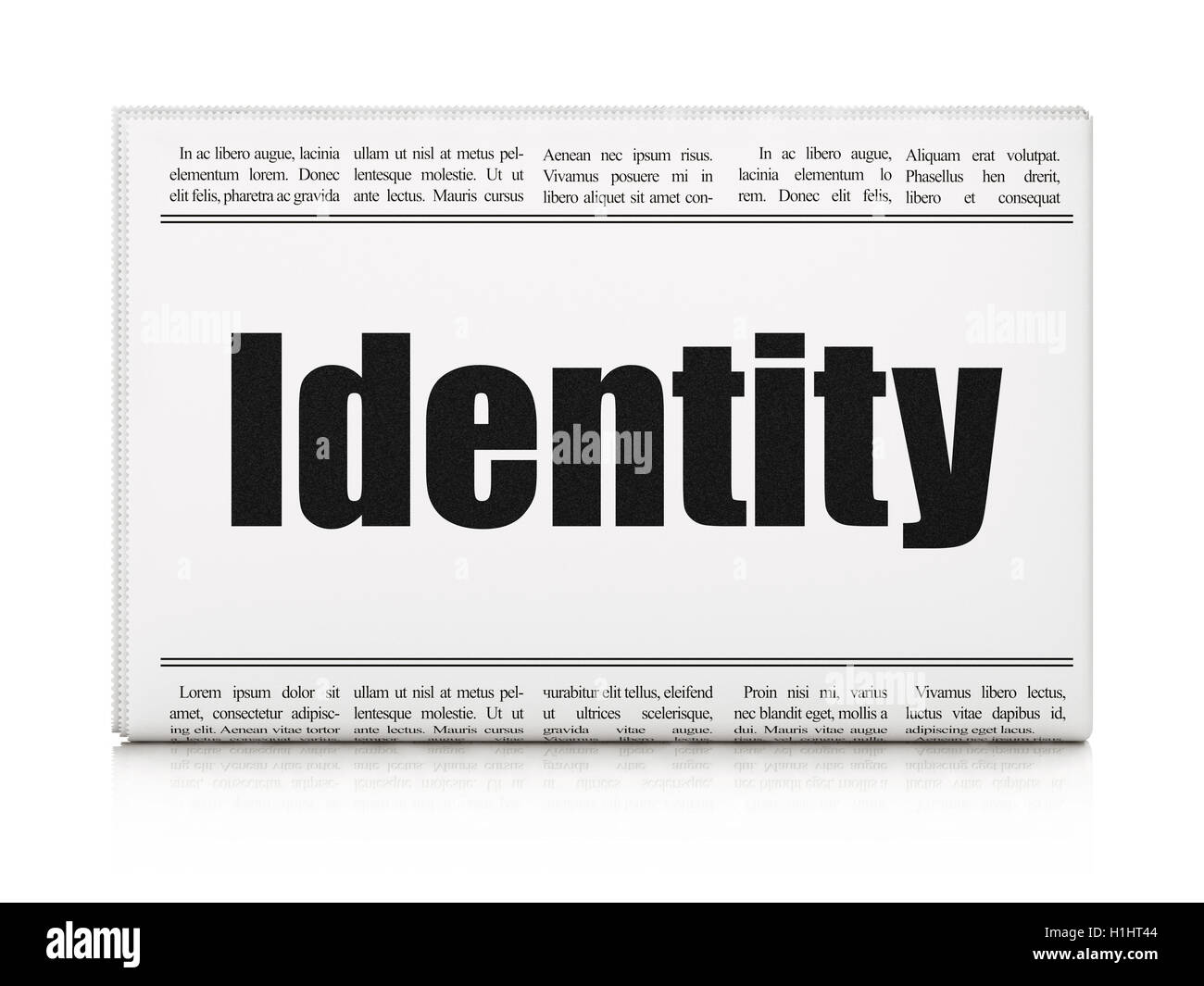 Privacy concept: newspaper headline Identity Stock Photo - Alamy