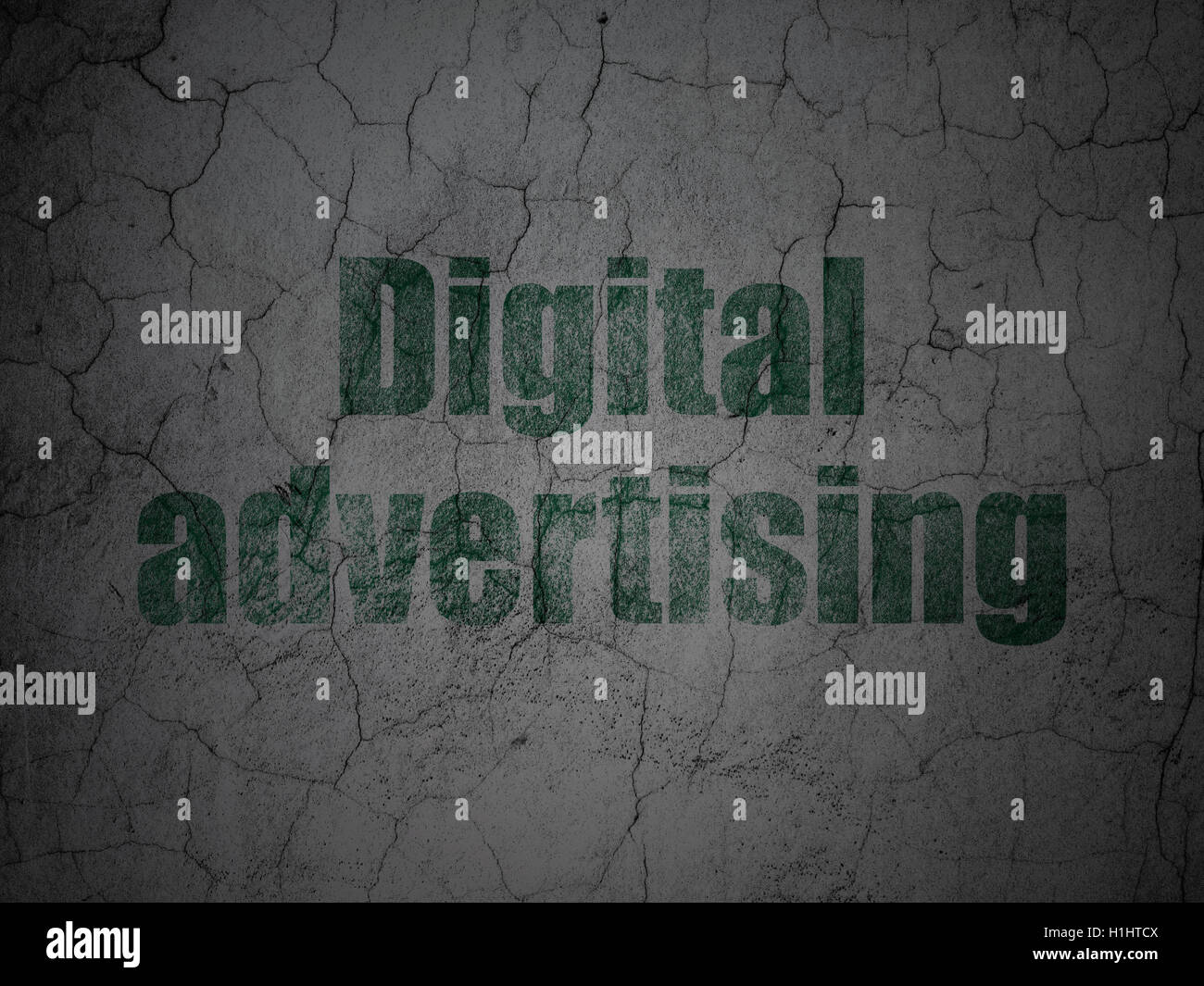 Marketing concept: Digital Advertising on grunge wall background Stock ...
