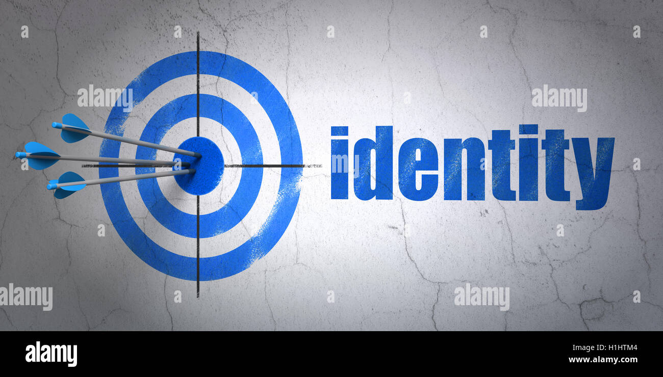 Privacy concept: target and Identity on wall background Stock Photo - Alamy