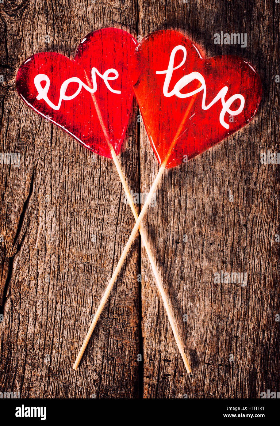Red love lolly pops Stock Photo - Alamy