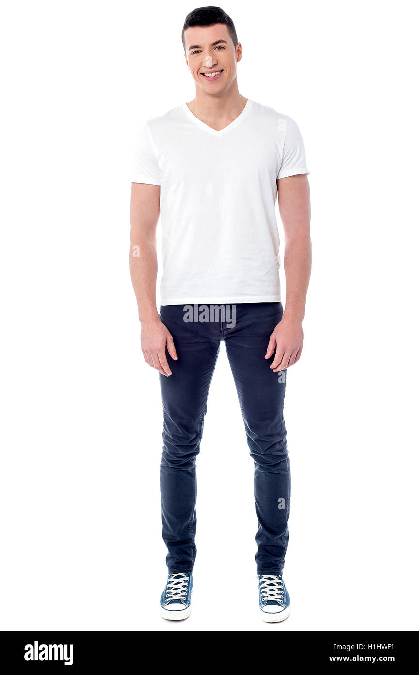 Full length image of young smart guy Stock Photo - Alamy