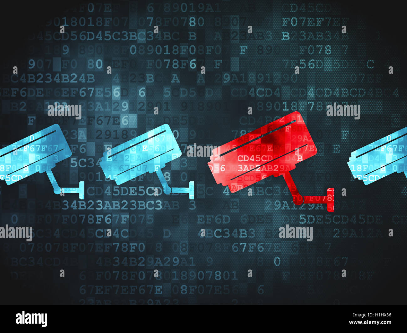 Privacy concept: Cctv Camera on digital background Stock Photo - Alamy