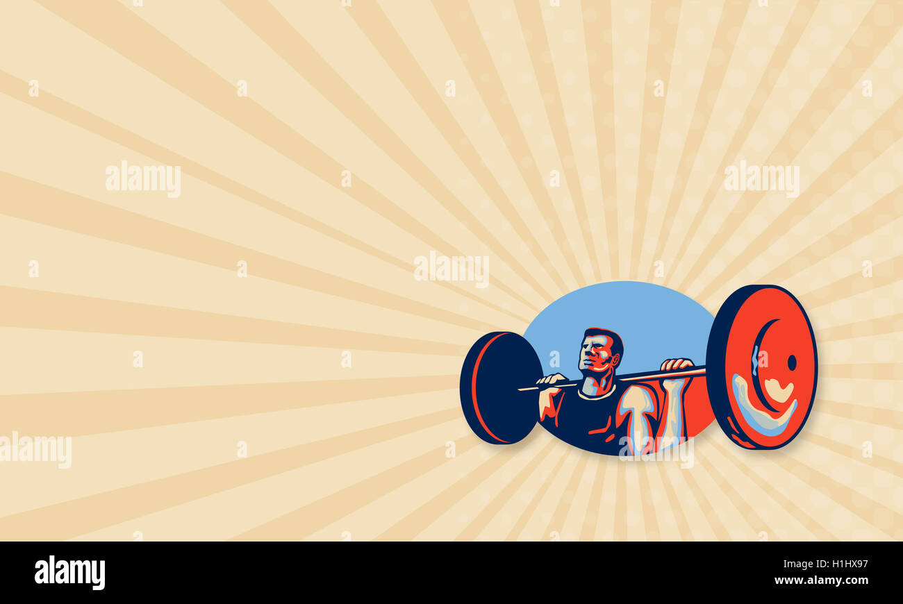 Weightlifter Lifting Weights Retro Stock Photo - Alamy