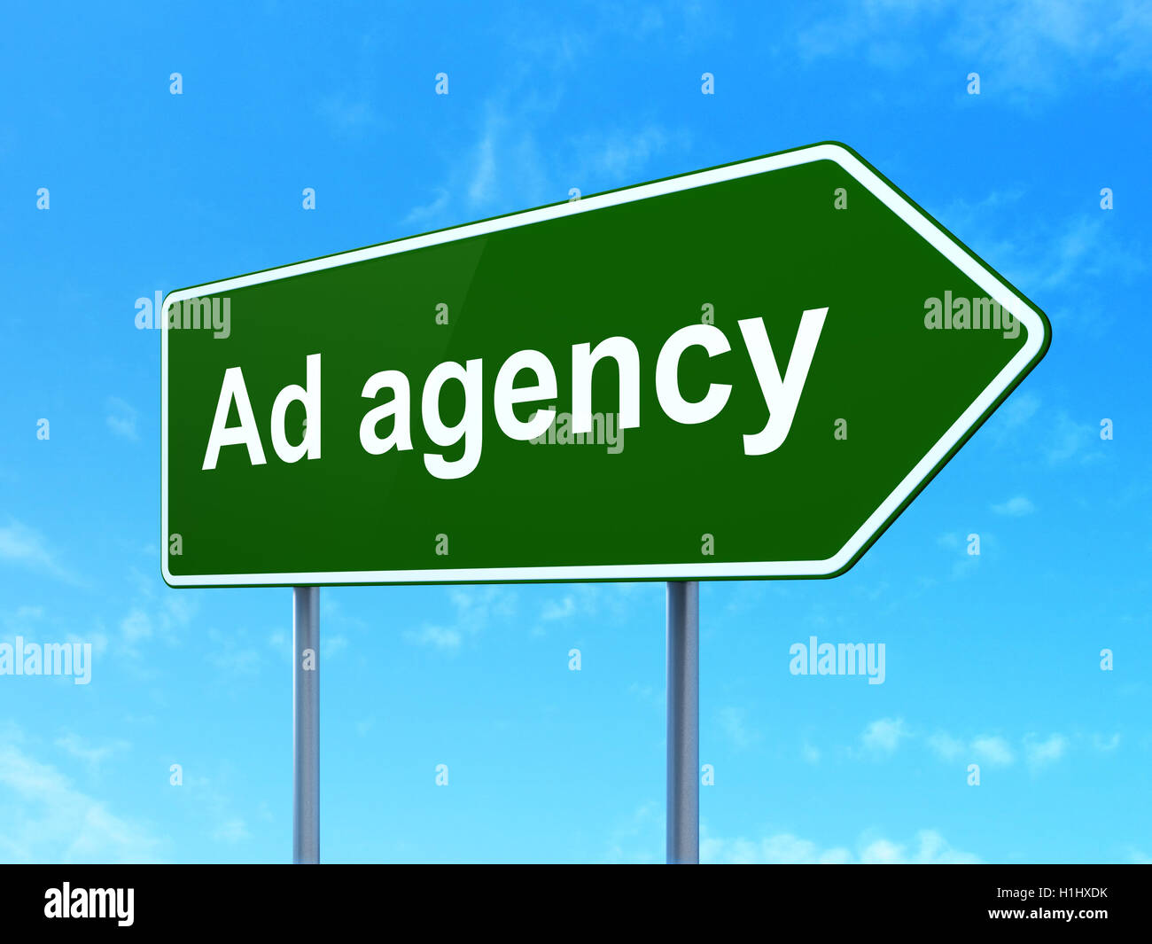 Marketing concept: Ad Agency on road sign background Stock Photo - Alamy