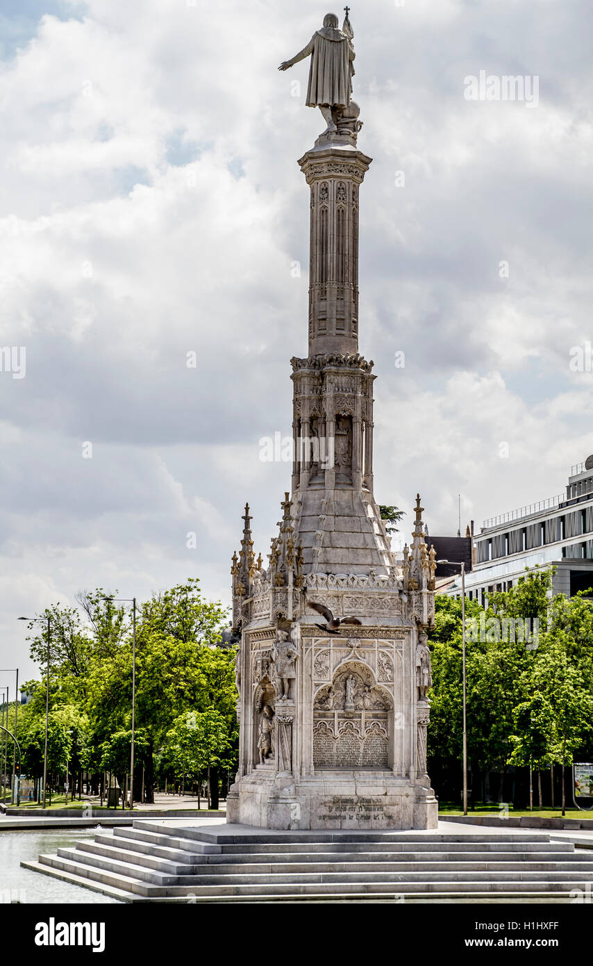 Colon monument, Image of the city of Madrid, its characteristic Stock ...