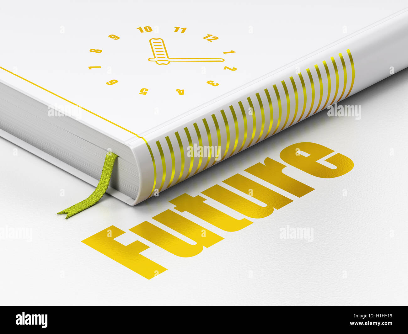 Time concept: book Clock, Future on white background Stock Photo - Alamy