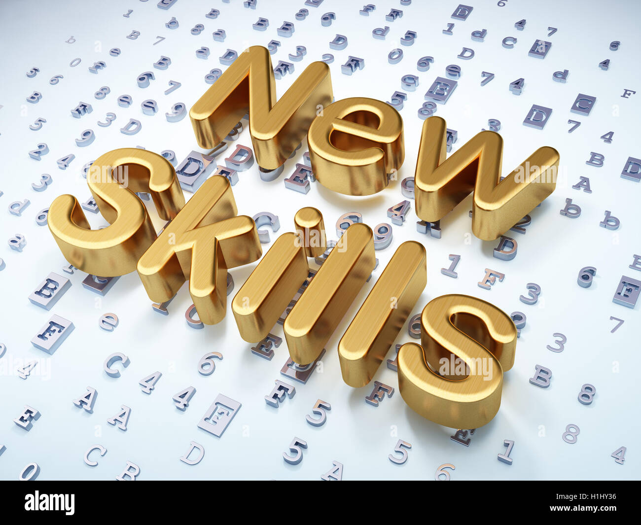 Education concept: Golden New Skills on digital background Stock Photo ...