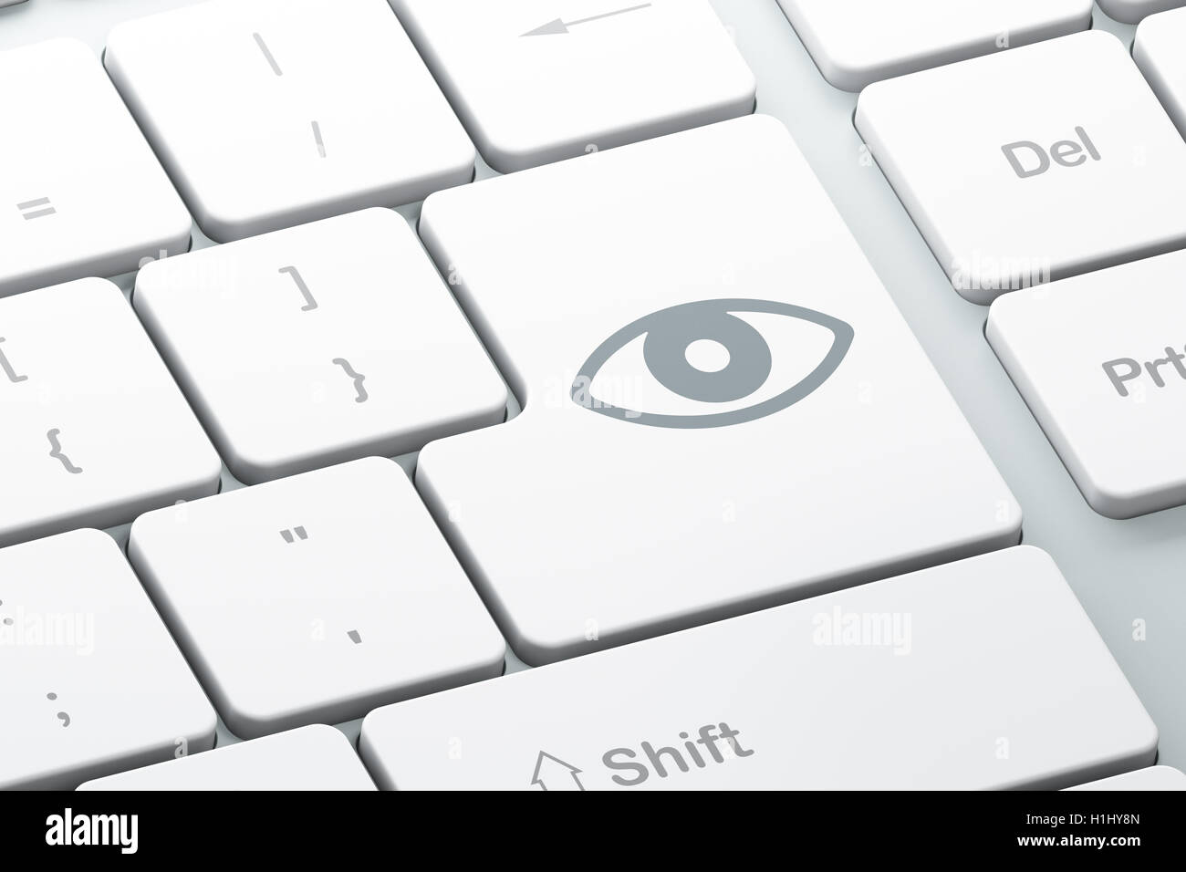 Protection concept: Eye on computer keyboard background Stock Photo - Alamy