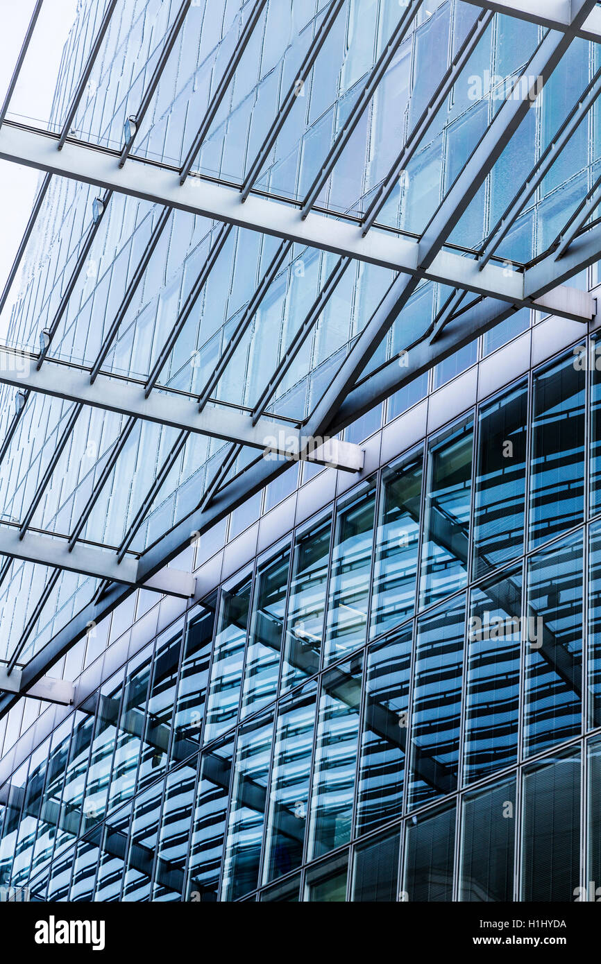 detail of a glass roof mirroring in a modern skyscraper Stock Photo - Alamy