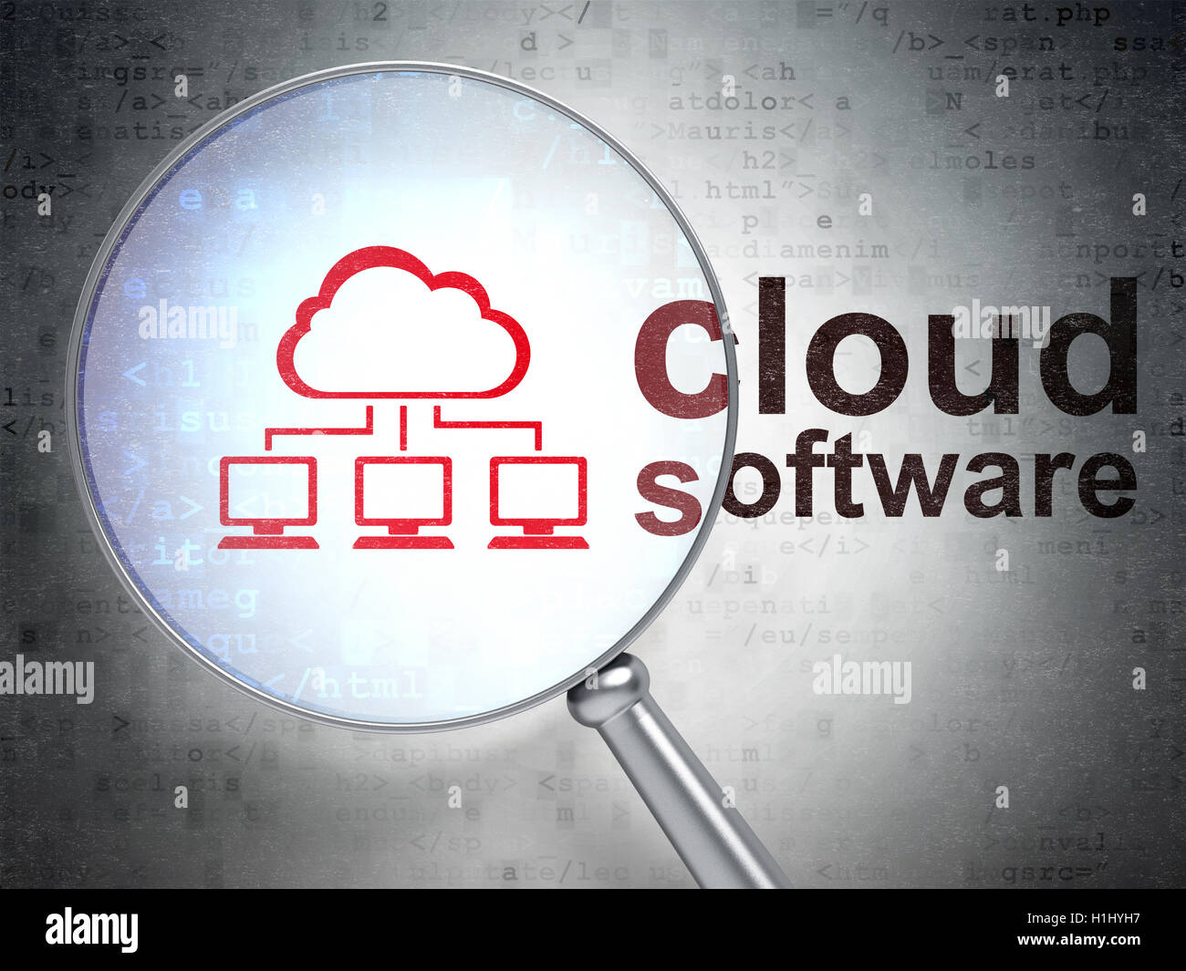 Cloud technology concept: Cloud Network and Cloud Software with optical ...