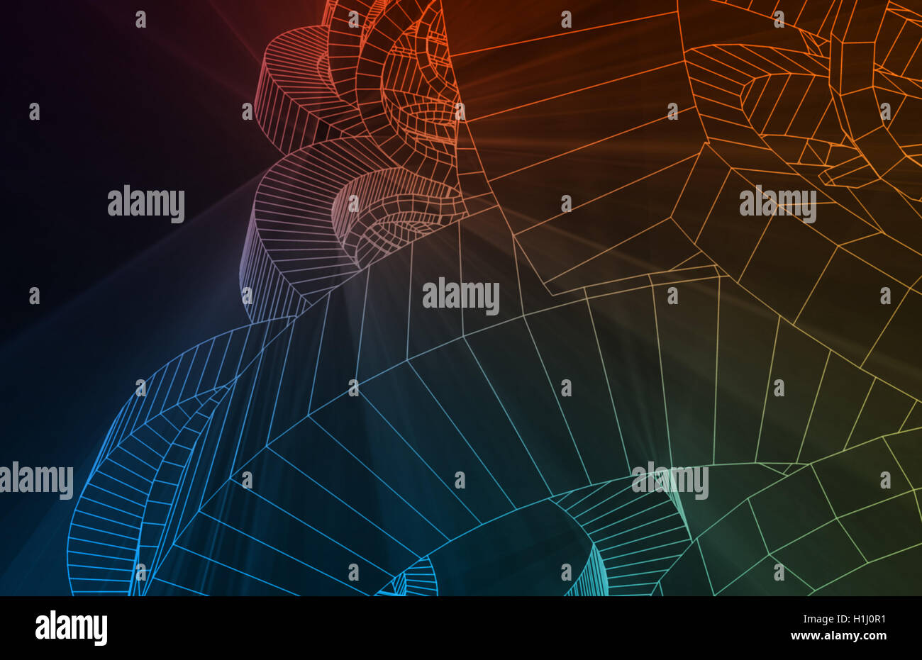 Abstract technology wireframe background hi-res stock photography and ...