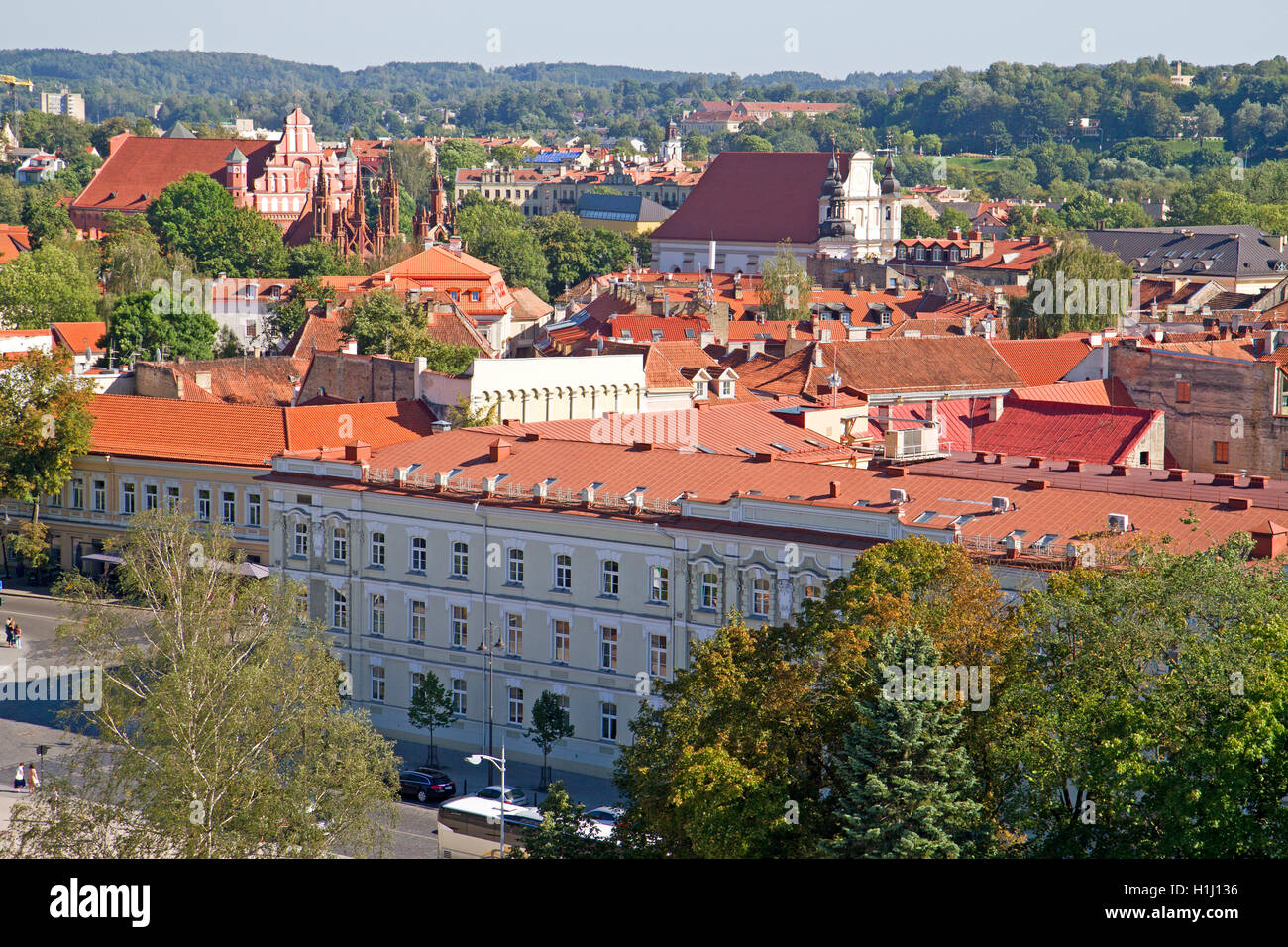 Overhead view of the old town in Vilnius Stock Photo - Alamy