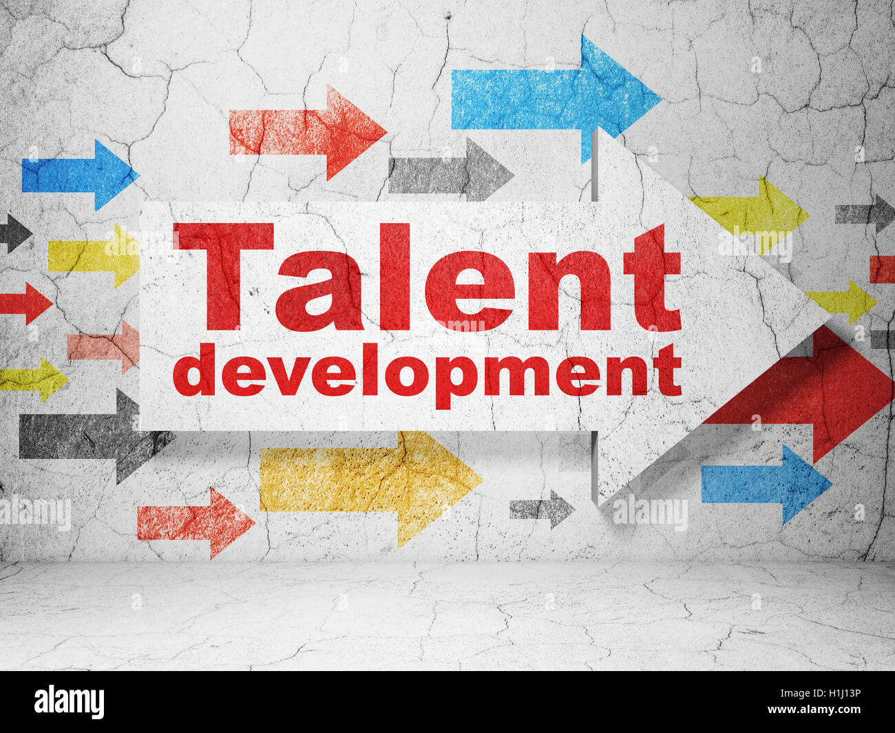 Education concept: arrow with Talent Development on grunge wall ...