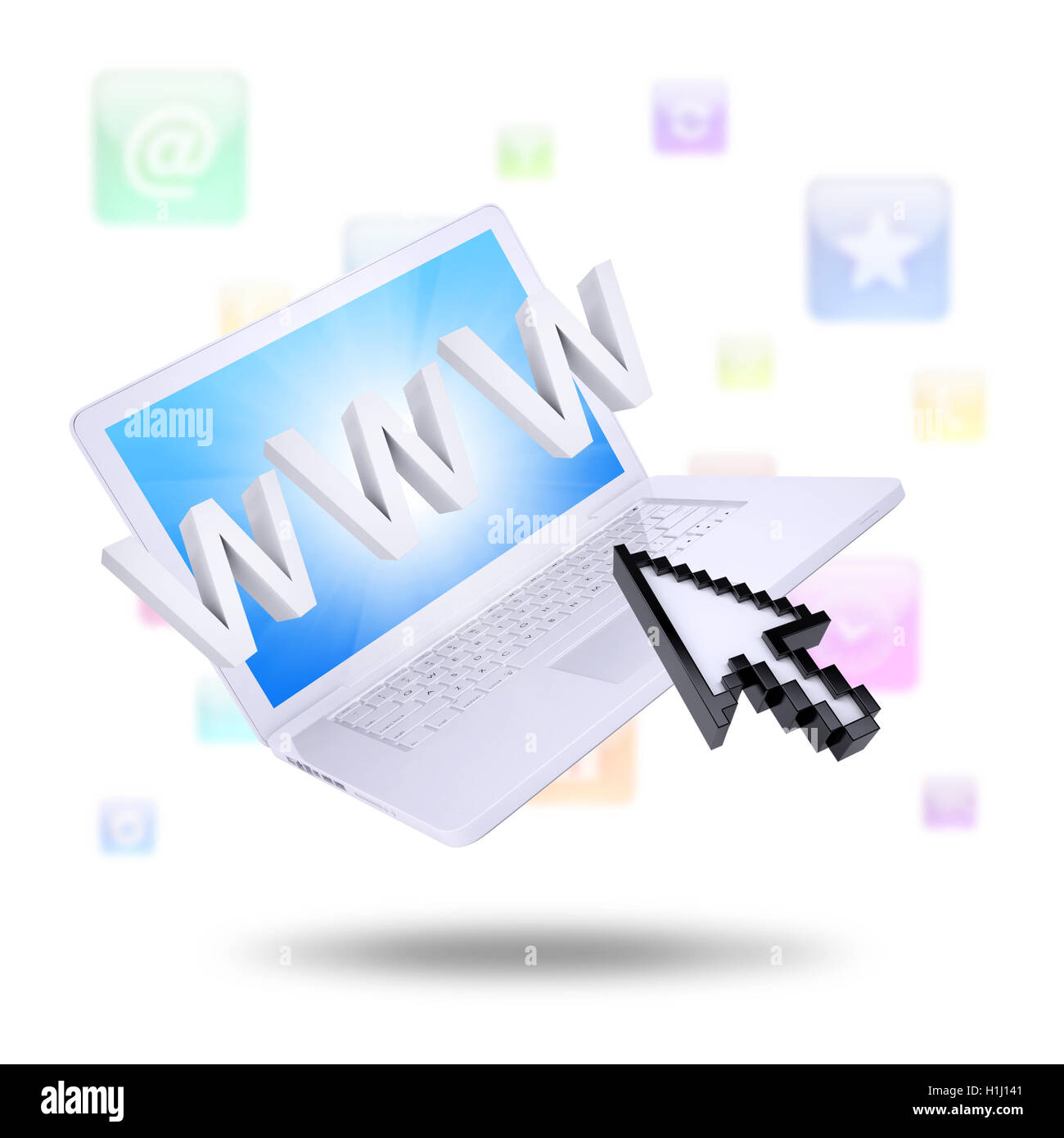 3d laptop computer apps icons hi-res stock photography and images - Alamy