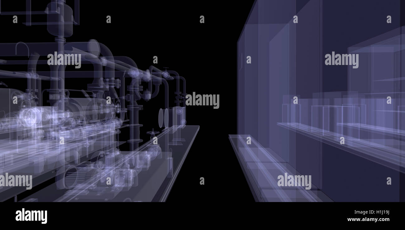 Industrial equipment. X-Ray render Stock Photo - Alamy
