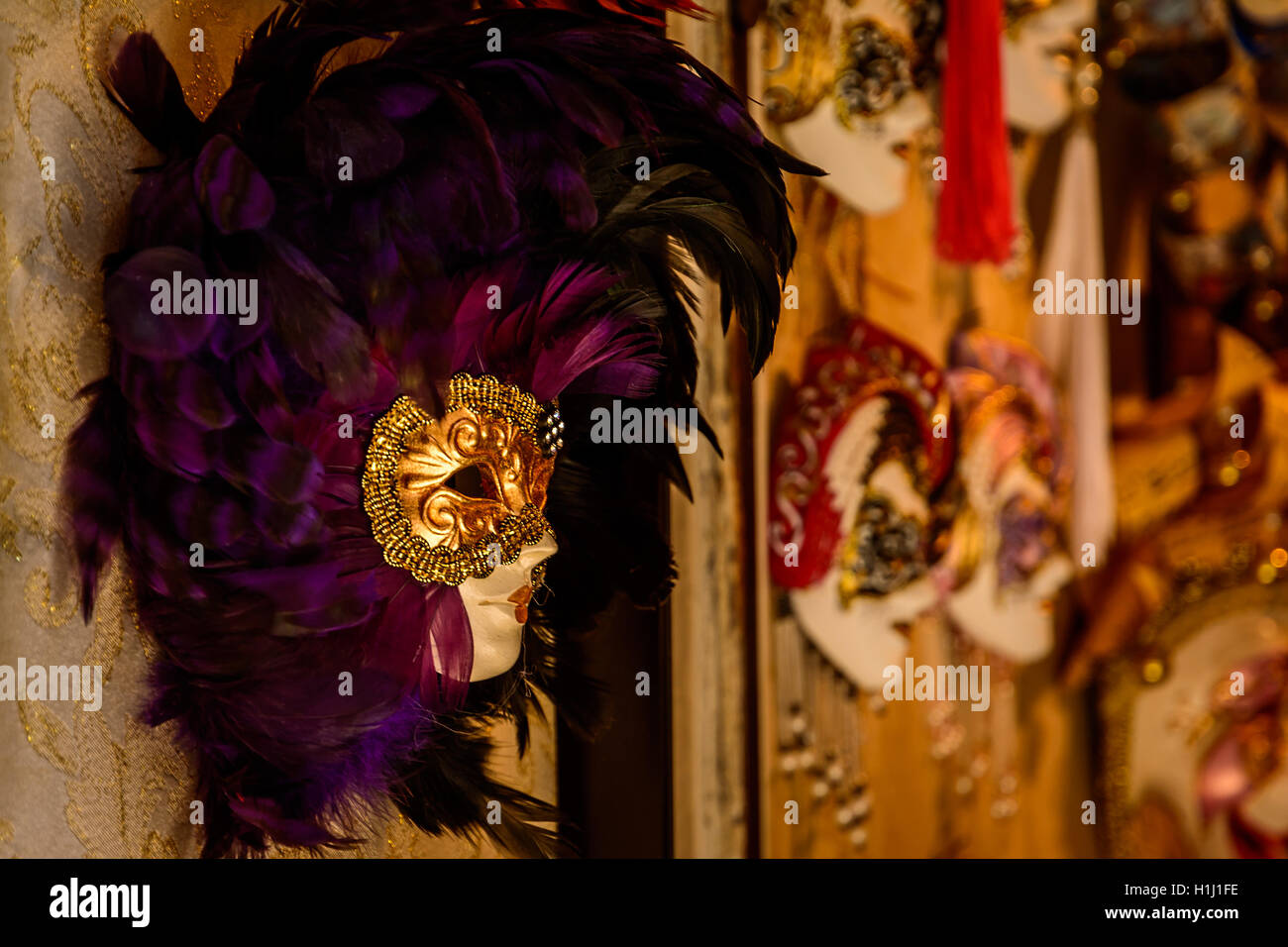 Many traditional carnival masks in Venice, Italy Stock Photo - Alamy